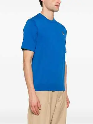 Paul Smith Zebra-patch Organic Cotton T-shirt - Blue