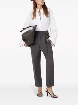 Brunello Cucinelli High-waist Cropped Trousers