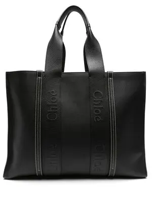 Chloé Large Woody Leather Tote Bag