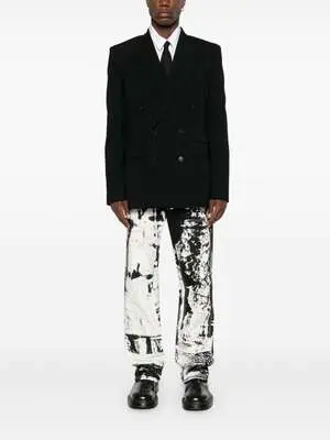 Alexander McQueen Fold-print Cropped Jeans