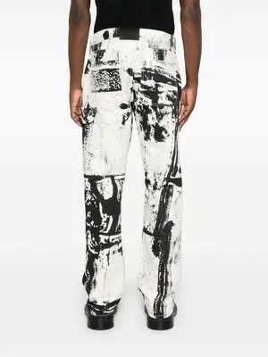 Alexander McQueen Fold-print Cropped Jeans
