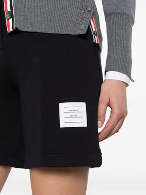 Thom Browne Name-tag Ribbed Knit Shorts