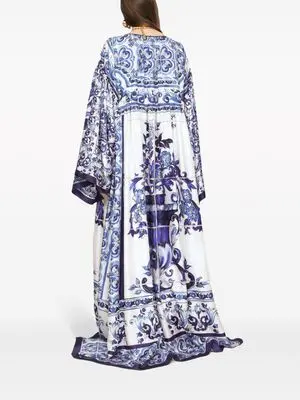 Dolce & Gabbana Majolica-print Silk Floor-length Dress