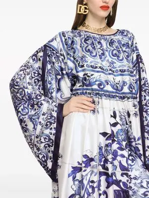 Dolce & Gabbana Majolica-print Silk Floor-length Dress