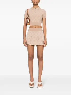 MISBHV Monogram-jacquard Pleated Mini Skirt