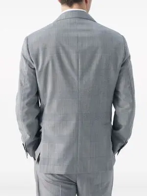 Brunello Cucinelli Check-print Virgin-wool Blazer - Black