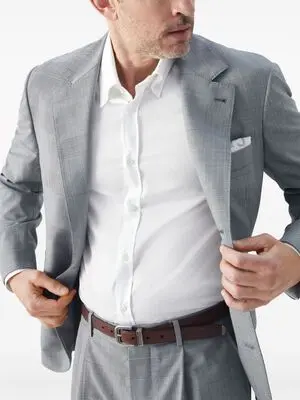 Brunello Cucinelli Check-print Virgin-wool Blazer - Black