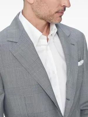 Brunello Cucinelli Check-print Virgin-wool Blazer - Black
