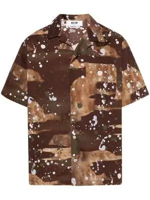 MSGM Paint-splatter Cotton Shirt