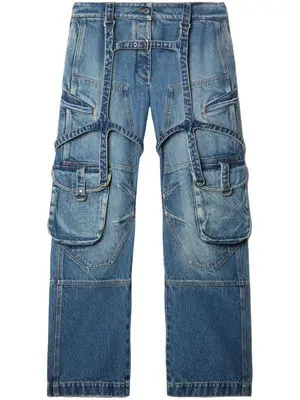 Off-white Mid Rise Jeans For Women
