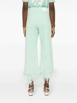 P.a.r.o.s.h Feather-trim Stretch-cotton Jeans