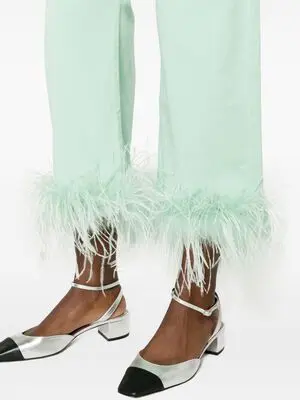P.a.r.o.s.h Feather-trim Stretch-cotton Jeans