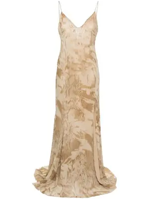 Blumarine Tie-dye Crepe Maxi Dress