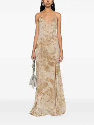 Blumarine Tie-dye Crepe Maxi Dress