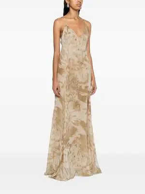 Blumarine Tie-dye Crepe Maxi Dress