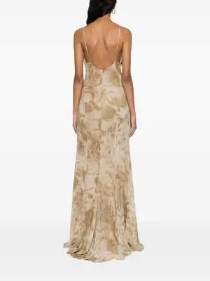 Blumarine Tie-dye Crepe Maxi Dress