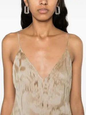 Blumarine Tie-dye Crepe Maxi Dress