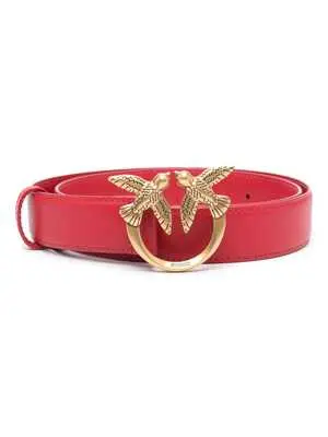 Pinko Love Birds Leather Belt - Red