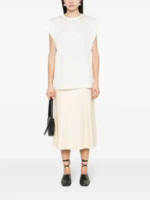 Fabiana Filippi Studed Cap-sleeve Cotton Top