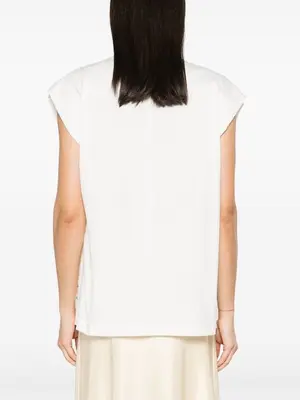 Fabiana Filippi Studed Cap-sleeve Cotton Top