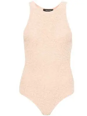 Fabiana Filippi Halterneck Bouclé-knit Bodysuit