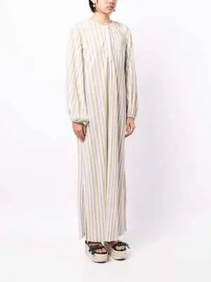 BAMBAH Striped Plissé Kaftan - Green