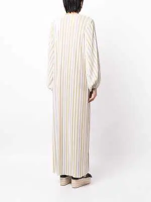 BAMBAH Striped Plissé Kaftan - Green