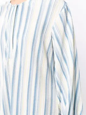 BAMBAH Striped Plissé Kaftan Dress - Blue