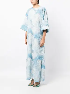 BAMBAH Cloud-print Jacquard Kaftan Dress