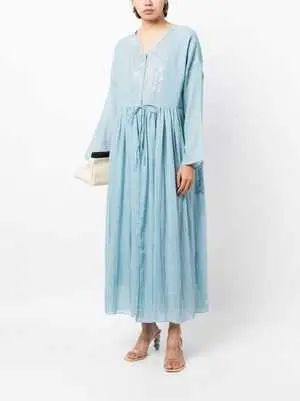 BAMBAH Embroidered Pleated Kaftan Dress