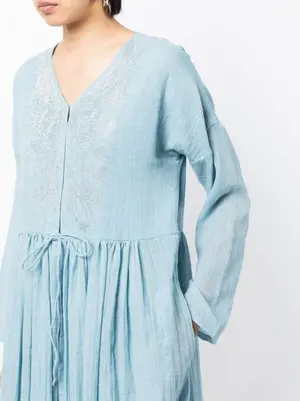BAMBAH Embroidered Pleated Kaftan Dress