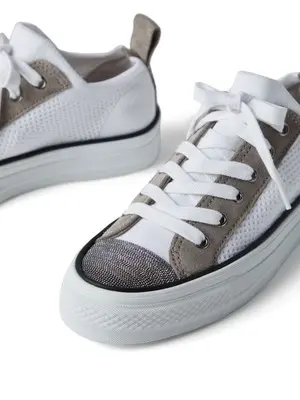 Brunello Cucinelli Monili Panelled Sneakers - White