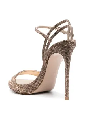 LE SILLA Gwen 120mm Crystal-embellished Sandals - Gold