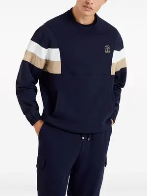 Brunello Cucinelli Logo-print Panelled Sweatshirt