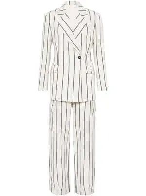 Brunello Cucinelli Striped Linen-blend Suit