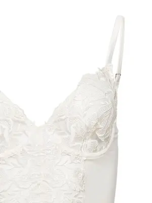 FLEUR DU MAL Lola Bow-embroidered Bodysuit