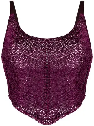 FORTE_FORTE Cropped Crochet Top