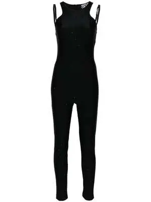 Versace Crystal-embellished Jumpsuit - Black