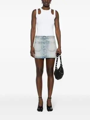COURREGES Mini Denim Skirt - Blue
