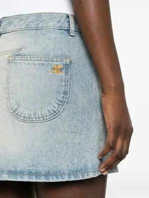 COURREGES Mini Denim Skirt - Blue