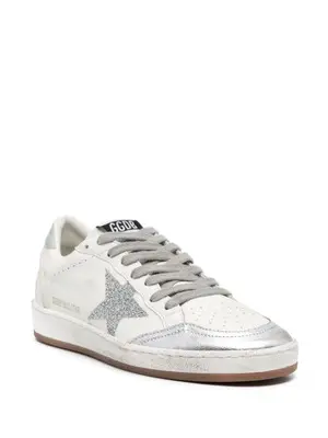 GOLDEN GOOSE Ball Star Glittered Leather Sneakers - White