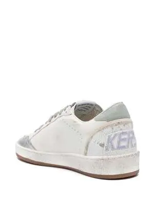 GOLDEN GOOSE Ball Star Glittered Leather Sneakers - White