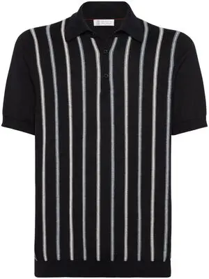 Brunello Cucinelli Stripe-jacquard Polo Shirt