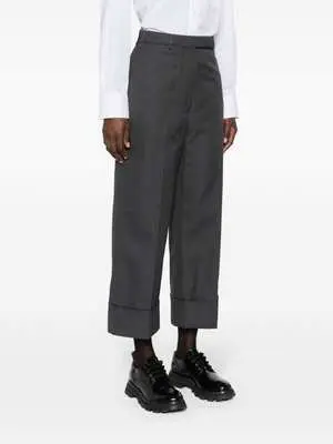 Thom Browne High-waisted Canvas Trousers - Grey