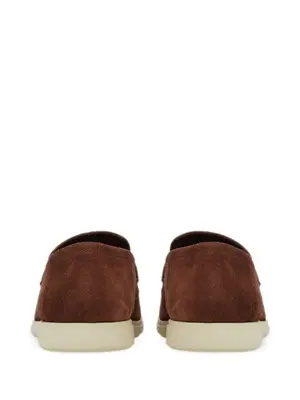 FERRAGAMO Gancini-plaque Loafers - Brown