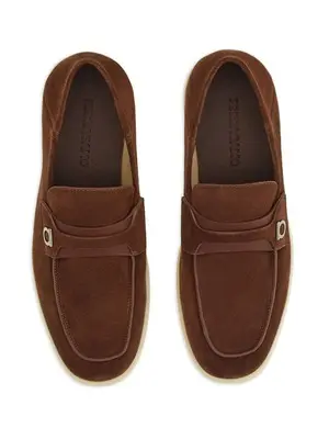 FERRAGAMO Gancini-plaque Loafers - Brown