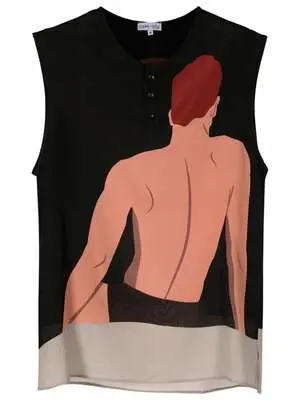 AMIR SLAMA Graphic-print Tank Top - Brown