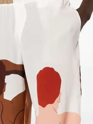 AMIR SLAMA Graphic-print Silk Shirt - Neutrals