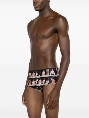 AMIR SLAMA Graphic-print Swim Trunks