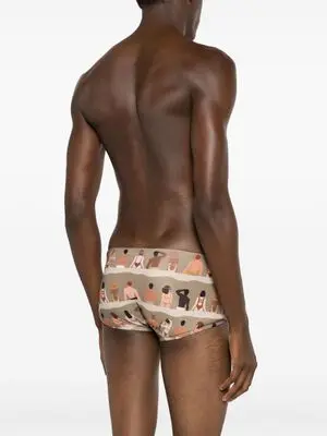 AMIR SLAMA Graphic-print Swim Trunks